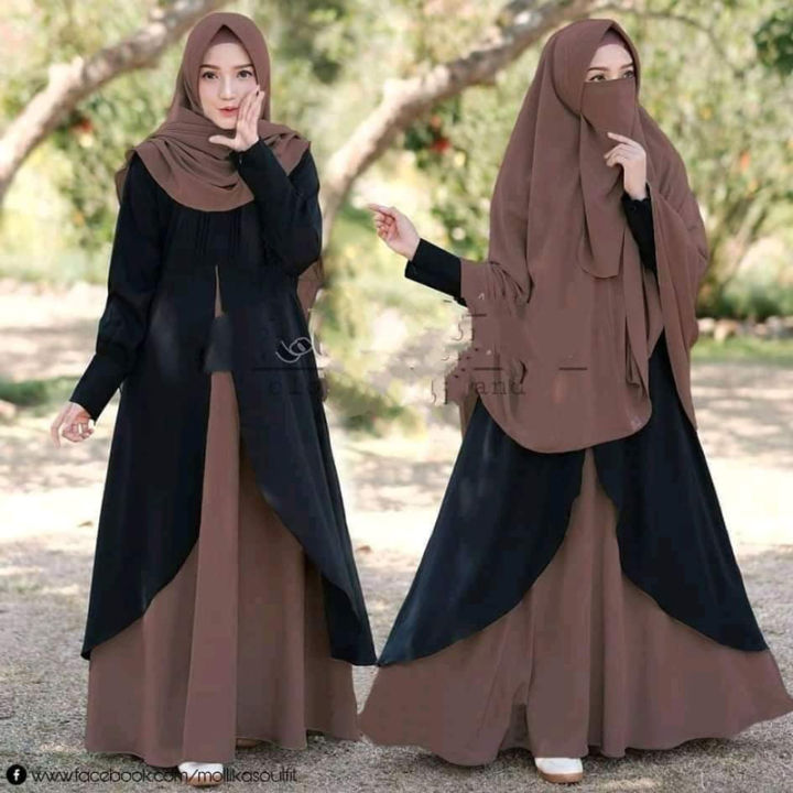 New Exclusive Malaysian Stylish Burka with Hijab And Niqab Full Set For ...
