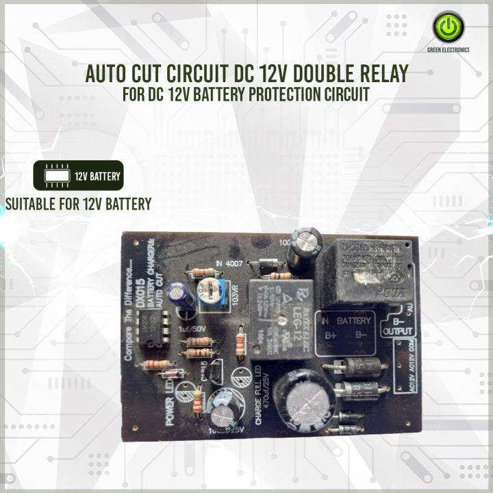 Auto Cut Circuit DC 12V Double Relay For DC 12v Battery Protection ...