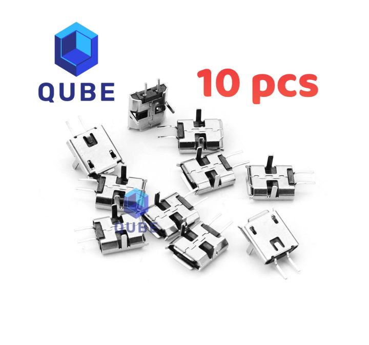 10 Pcs Micro USB Female Socket Type-B 2 Pin Female DIP Power Socket ...