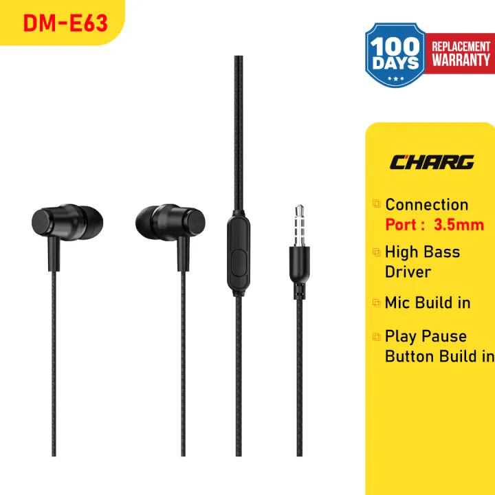 CHARG DM-E63 3.5MM In-Ear White Wired Earphone | Daraz.com.bd