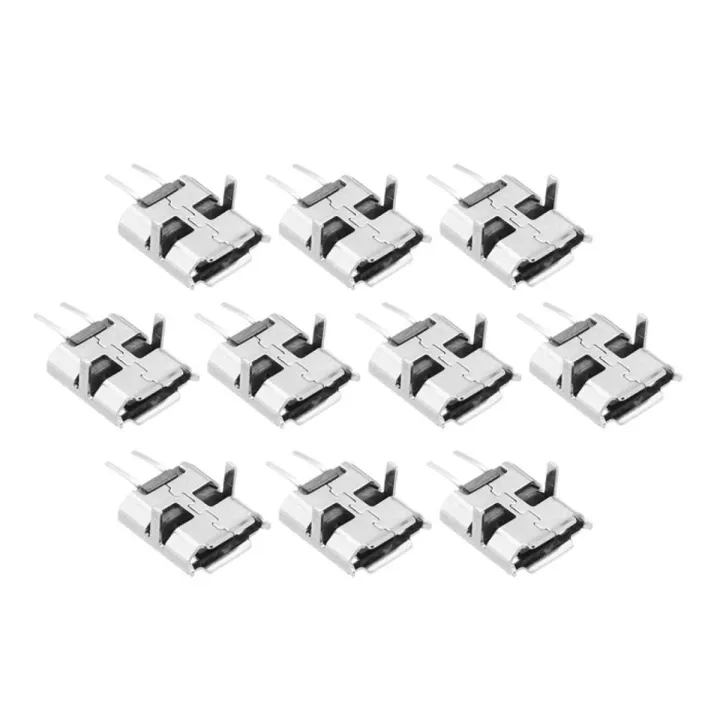 10Pcs- 2Pin MICRO USB Female Socket Type-B 2 Pin Leads Female DIP Power ...