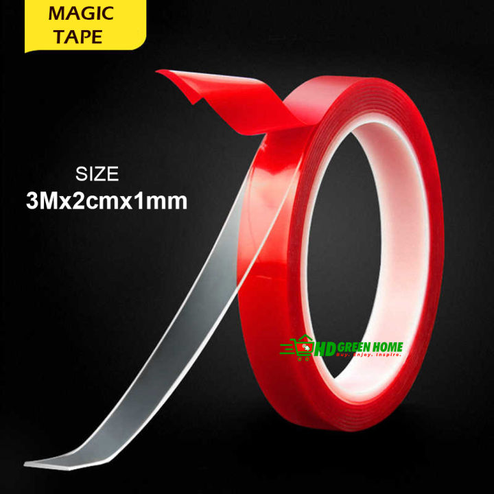 (3Mx2cmx1mm) Nano Magic Tape Double Sided Adhesive Heavy Duty Mounting ...