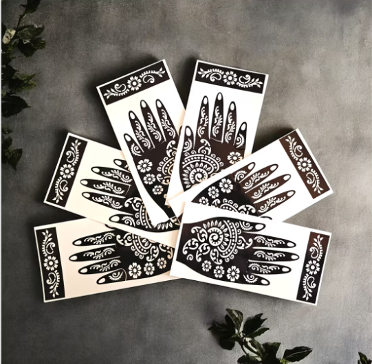 5Pcs Henna Style Body Art Stickers – Flower & Butterfly Design | Daraz ...