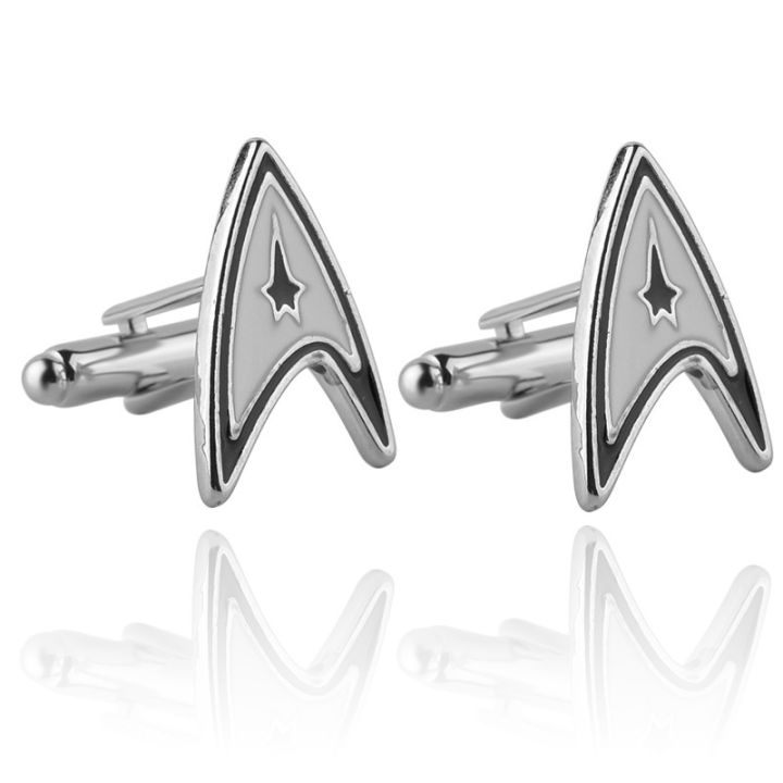 Star War Trek Mens Cufflinks Enterprise Command Logo Metal Communicator ...