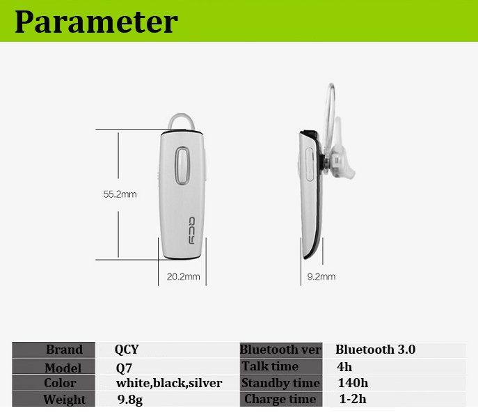 QCY Q7 Bluetooth Headset Voice Waterproof Stereo Music Wireless Headphones | Daraz.com.bd
