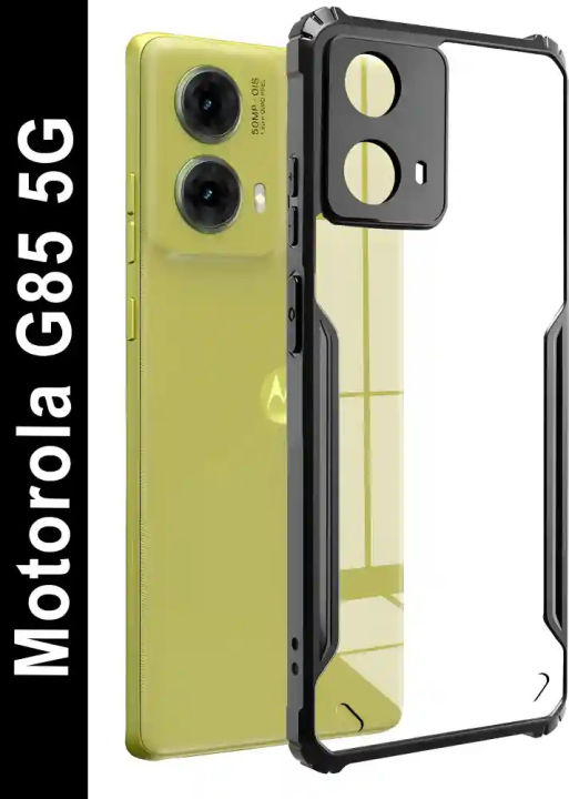 For Motorola Moto G85 5G Transparent Black Shockproof Camera Protective ...