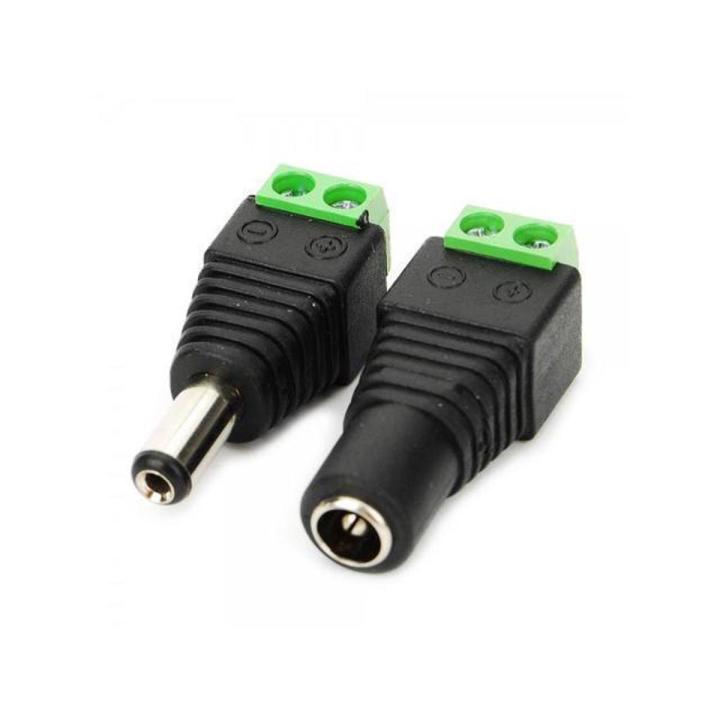 1pair Male Female 2.1 x 5.5mm 12V DC Power Plug Jack Adapter Connector ...