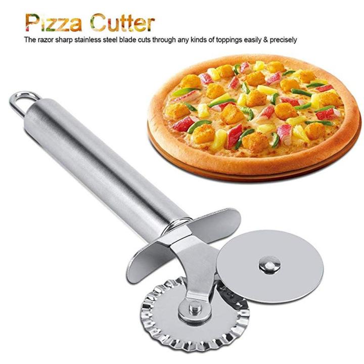 Stainless Steel Double Head Wheel Pizza Cutter | Daraz.com.bd