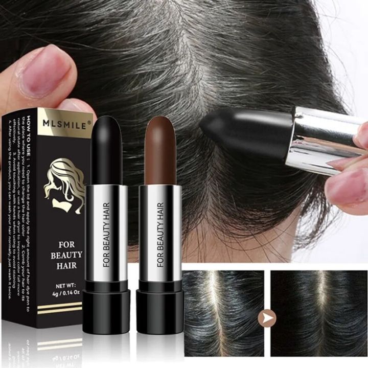 Black and Brown One-off Temporary Hair Coloring Covered White Hairs ...
