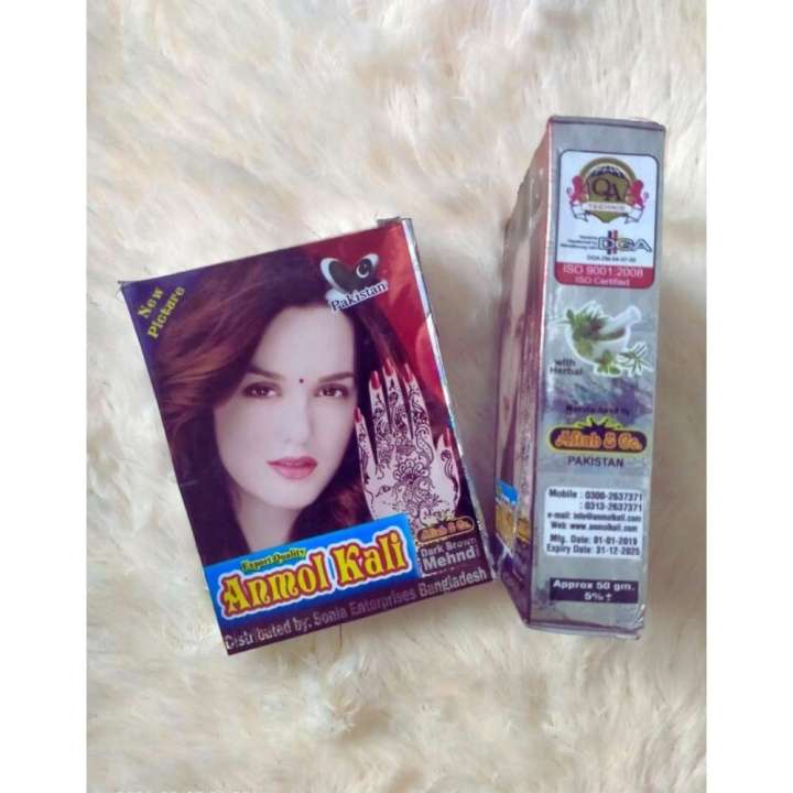 Anmol Kali Dark Brown Mehndi Powder 50gm (Original Pakistani) | Daraz ...