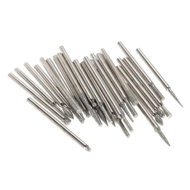 KOGEEK Electroplated Diamond Grinding Heads 30pcs 3mm Burrs Bur Bit Set ...