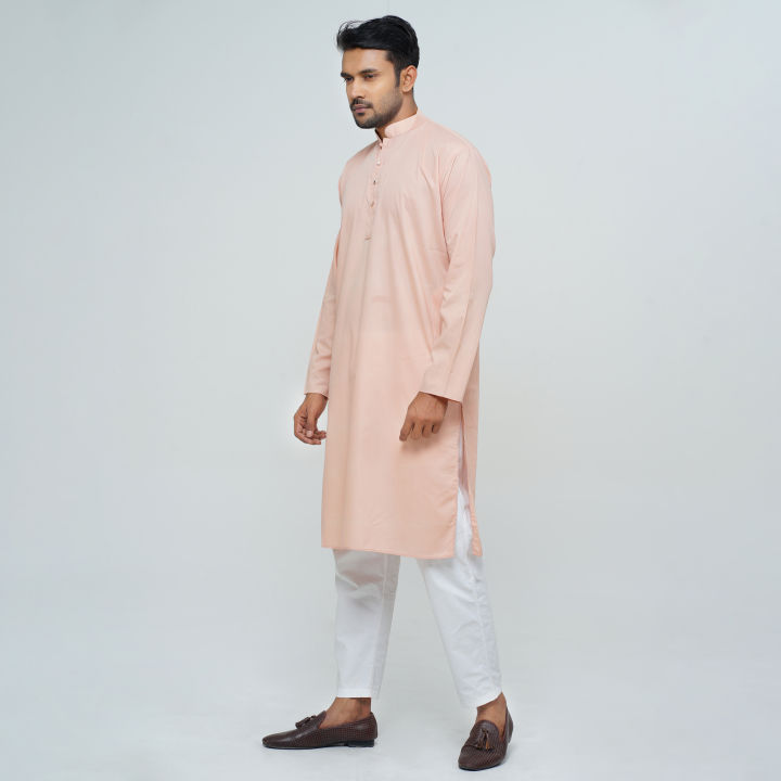 Peach Brown Color Soft Panjabi with Toray Solid Fabrics | Daraz.com.bd