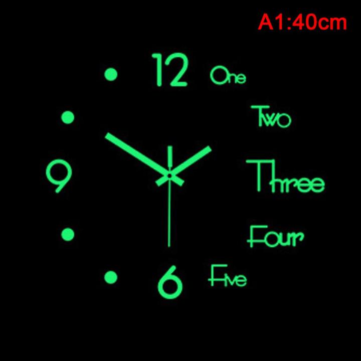 Luminous Wall Clock Glow 100cm Large Hanging Clocks DIY Digital Quiet ...