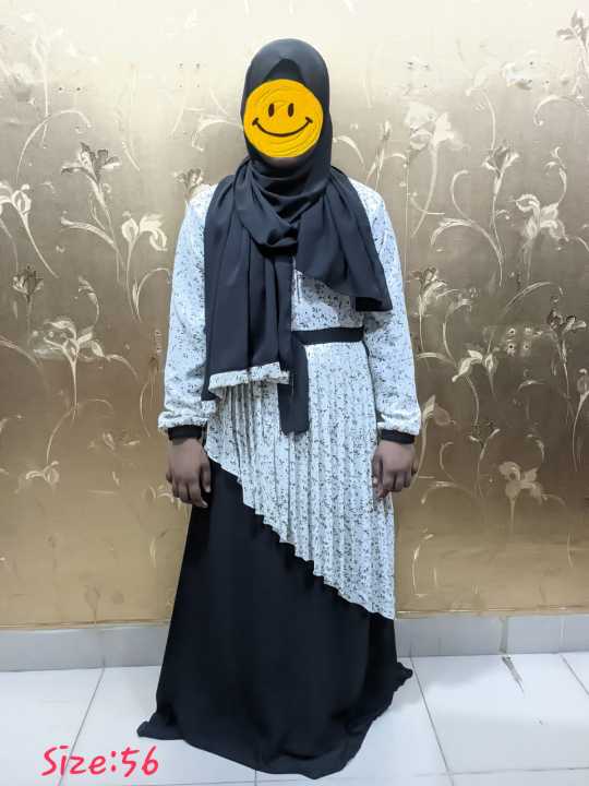 Premium Dubai Cherry Fabric Print karina Borka with Hijab Irani Stylish ...