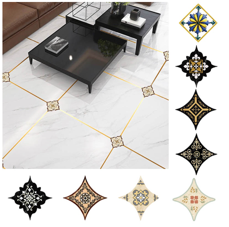 18Pcs/Set Self-adhesive Bedroom Floor Tile Diagonal Sticker Waterproof ...