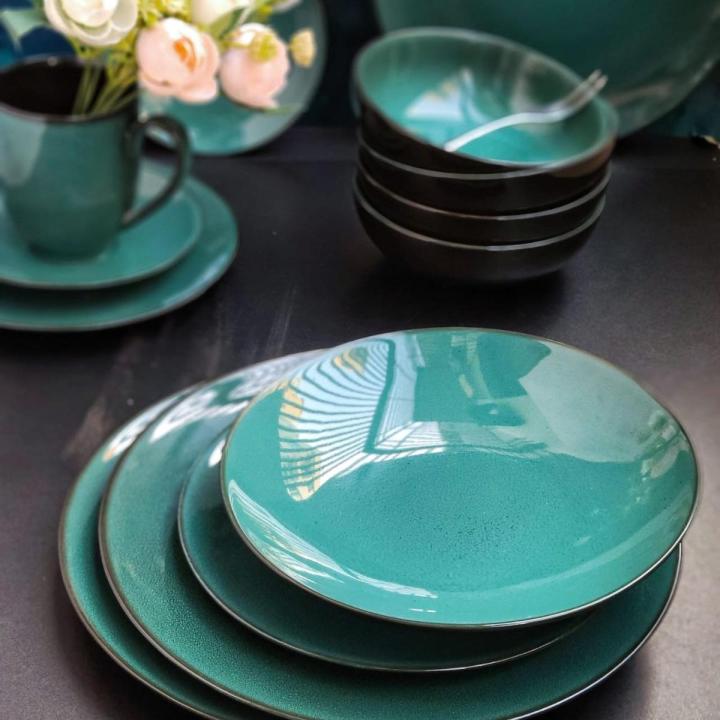 Lamer Sea Green Color Dinner Set 40 piece 40 Piece Dinner Set | Daraz ...