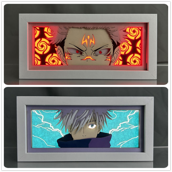 Paper Cut Shadow Box Jujutsu Kaisen Sukuna Led Light for Bedroom Desk ...
