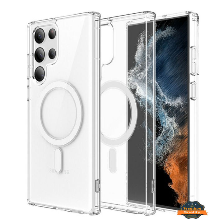 Samsung Galaxy S23 Ultra Magnetic Clear Case Wireless Charging ...