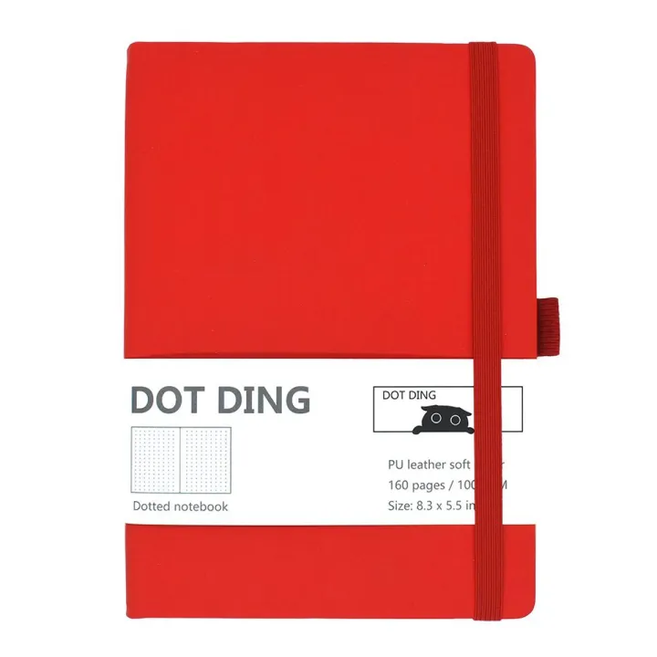 【happy one】Dotted Bullet Notebook A5 100 Journal PU leather softcover ...