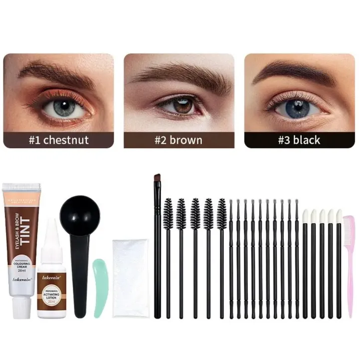 Lash Tint Kit Eyelash Dye Natural Brow Makeup Kit Eyebrow Dye Kit For ...