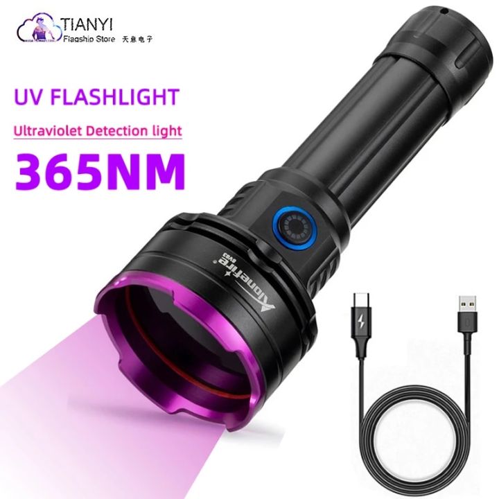 30W UV Violet Flashlight Black Mirror Rechargeable 365NM for Stain ...