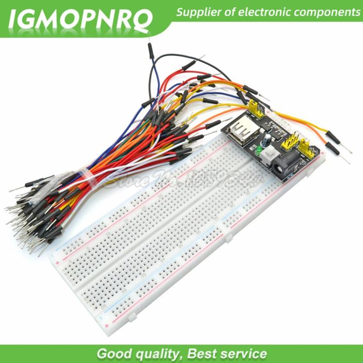 MB102 Breadboard power module+ MB-102 830 points Solderless Prototype Bread board kit + 65 ...