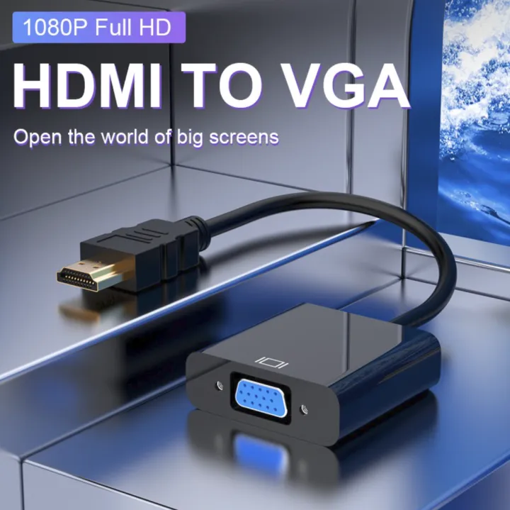 HD 1080P HDMI To VGA Cable Converter With Audio HDMI Male To VGA Female ...