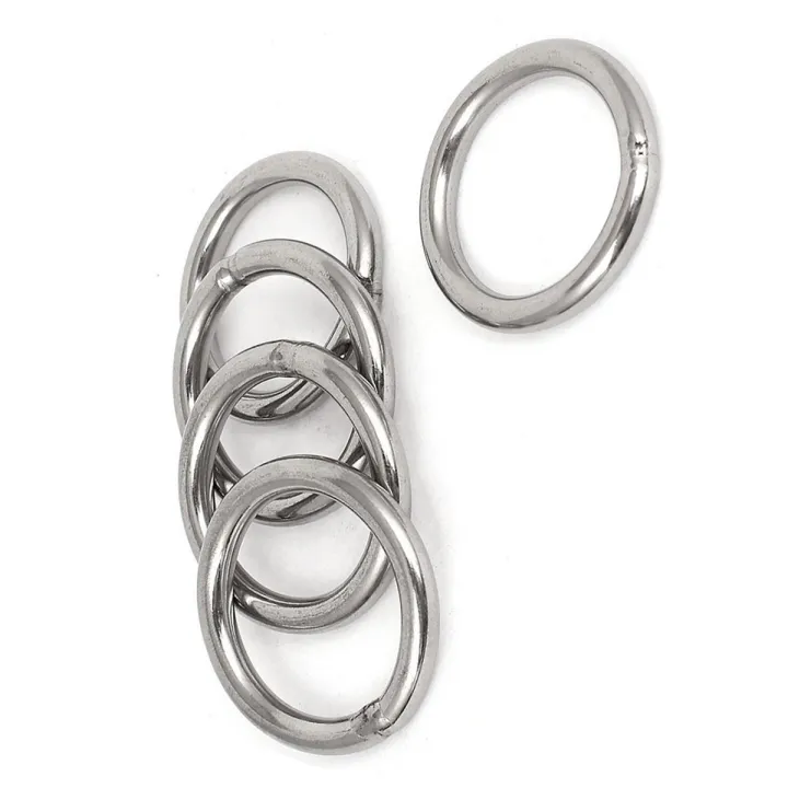 40mm x 5mm Stainless Steel Webbing Strapping Welded O Rings 10 Pcs ...