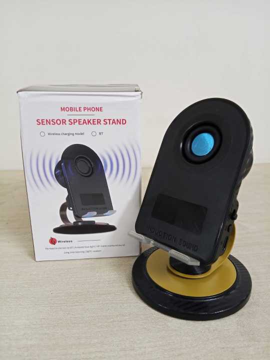 Mobile Phone Sensor Speaker Stand with wireless charging | Daraz.com.bd