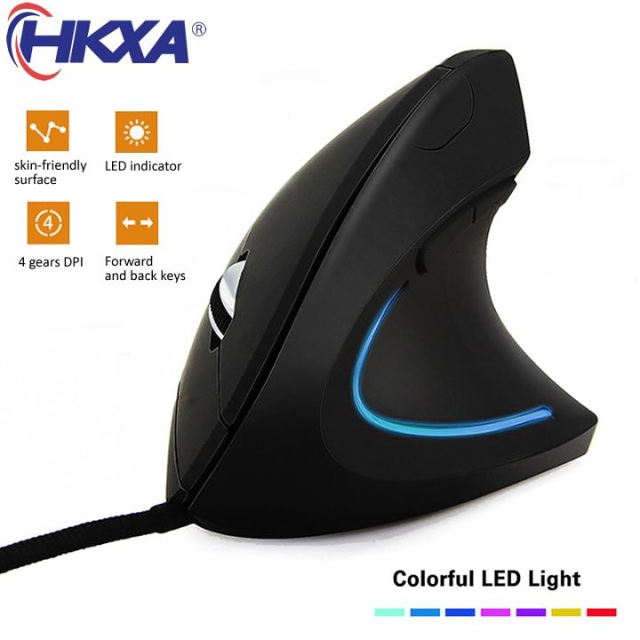 Wired Right Hand Vertical RGB Mouse Ergonomic Gaming Mouse 800 1200 1600 3200DPI USB Optical ...