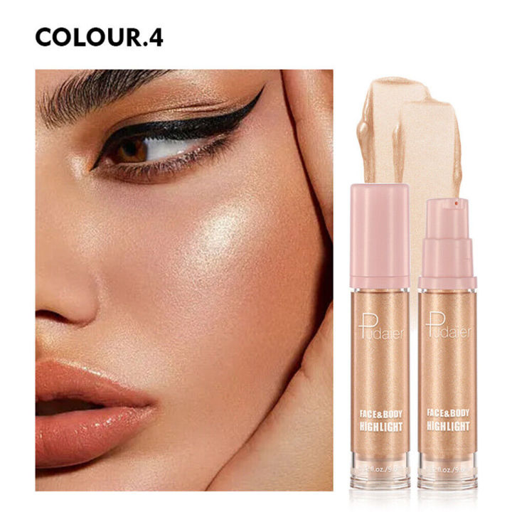 Pudaier Highlighter Makeup Gold Liquid Face Eye Contour Brightener Glow ...