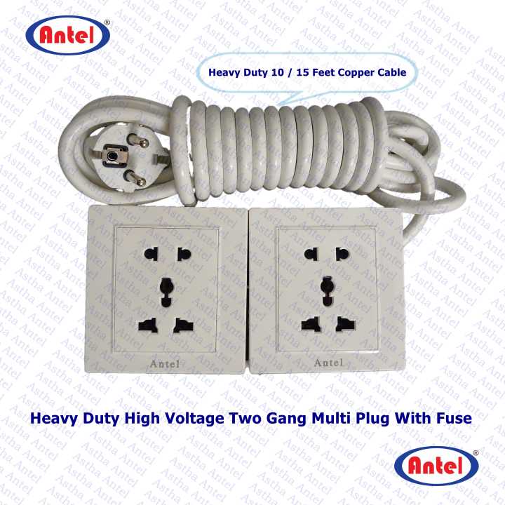 Multi Plug High Voltage Two Gang Extension 5 Pin Socket | Daraz.com.bd