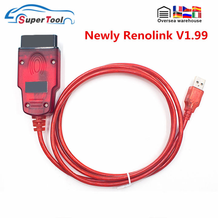 Renolink V1.99 For Renault OBDII ECU Key Programmer Reno Link 1.87 USB Diagnostic Interface ...