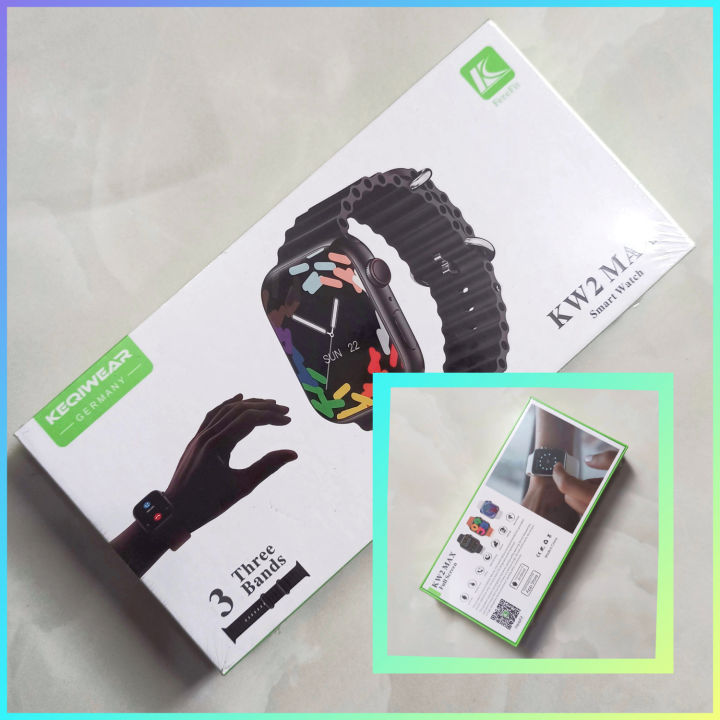 KEQIWEAR KW2 Max Curved Display Wireless Charging & Multi-Functional Three Straps / Bands ...