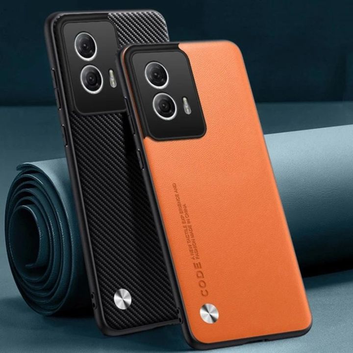 For Motorola Moto G85 case Carbon Fibre Leather Silicone Full ...