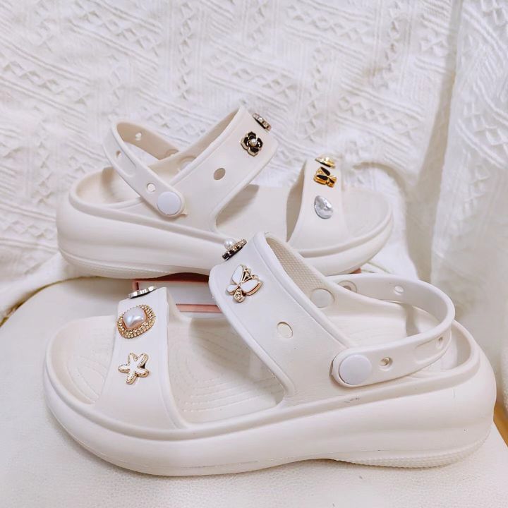 Crocs san buckle decorated women's shoes sandals AliExpress rhinestone ...