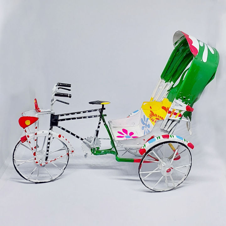 Green Rickshaw showpiece Metal multicolor | Rickshaw Showpiece ...