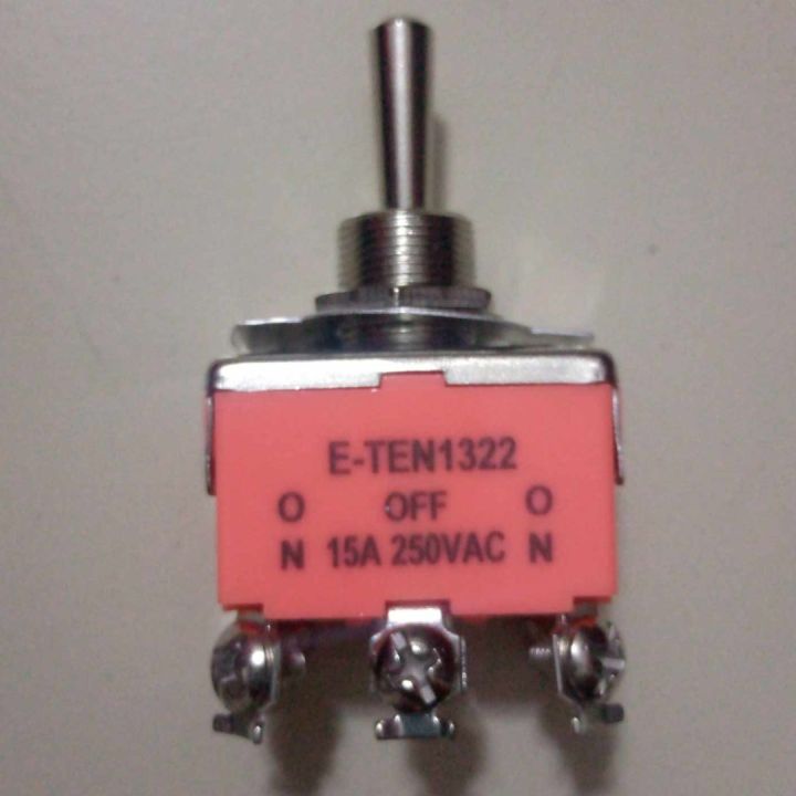 6Pin Latching ON-OFF-ON TOGGLE Switch 3 Terminal 15mm Long Head AC 250V ...