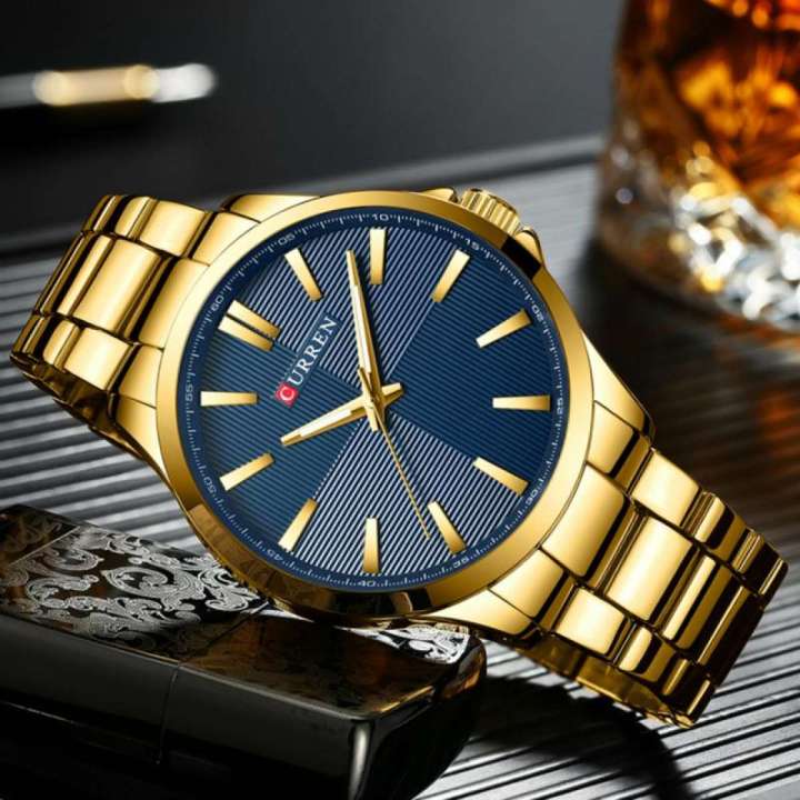 CURREN 8322 Men Waterproof Quartz Watch - Gold and waterproof for men ...