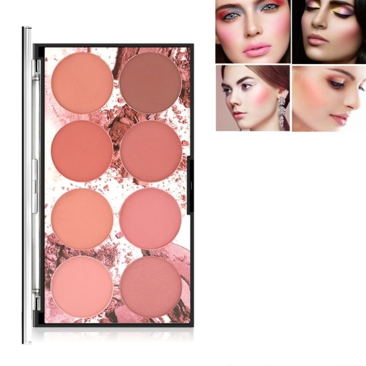 8 Colors Blush Palettes Matte Mineral Blush Powder Bright Shimmer Face ...