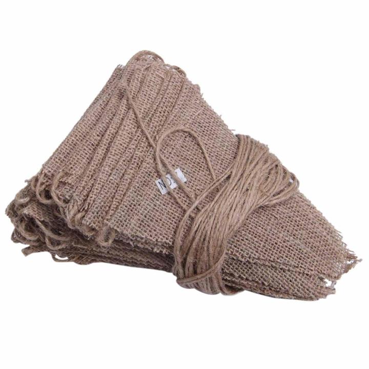 10M 48 Flags Jute Rustic Hessian Burlap Bunting Banner Flag Party ...