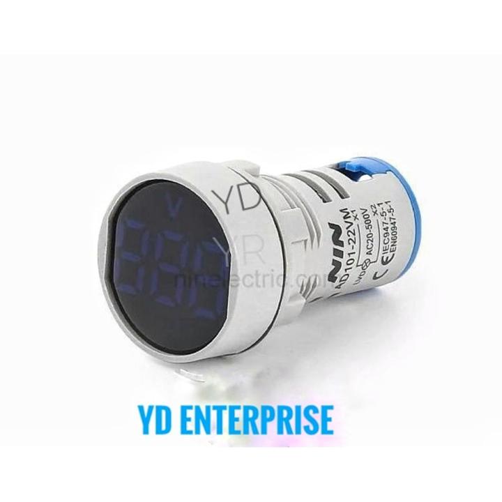 AC60-500V Mini AC Voltage Meter LED Digital Display 22MM AD16 type ...