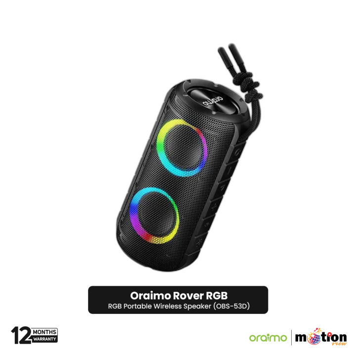 Oraimo Rover RGB Portable Wireless Speaker (OBS-53D) - Black | Daraz.com.bd