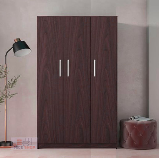 Urban Walnut Secure 3 doors Partex MDF Laminated Board Almirah with ...