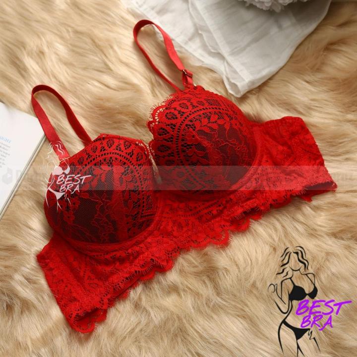 BEST BRA New Red Soft Comfortable Net Pushup Pad Foam Bra for Sexy ...
