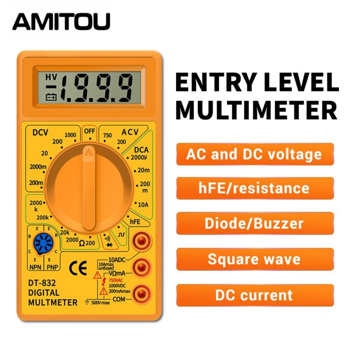 AMITOU DT-832 Digital Professional Multimeter Electric Voltmeter ...