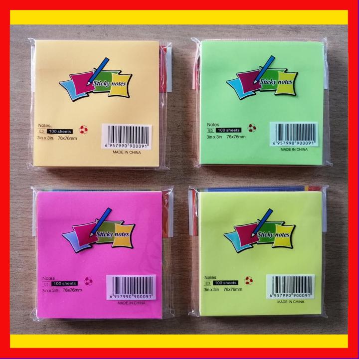 Sticky Notes 3x3" Post It Note Pad 5 Colors notepaper - 400 Sheets ...