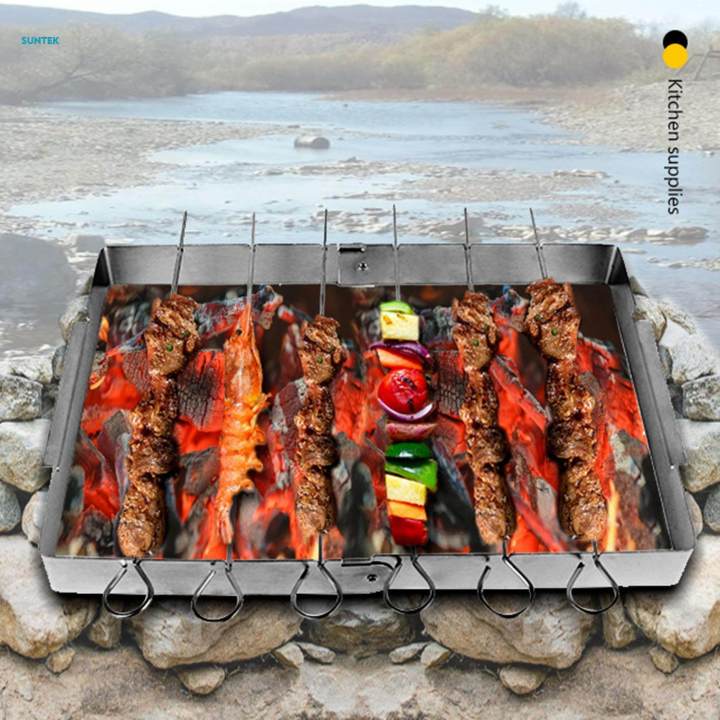 Barbecue Grill Rack Heavy Duty Meat Baking Grill Rack Barbecue Skewer ...