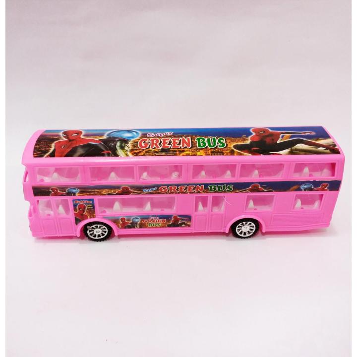 Double Deck Spider Bus Toy Car 11''inch For Kid- Plastic Toy | Daraz.com.bd