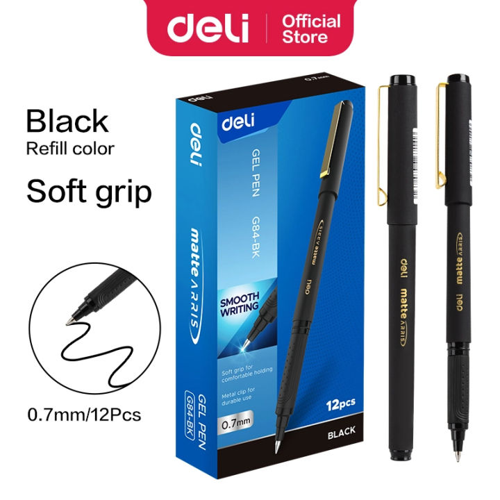 Deli EG84-BK Gel Pen Black ink -12 pcs | Daraz.com.bd